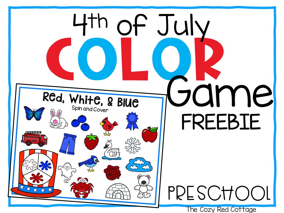 The Cozy Red Cottage: 4th of July Color Game Freebie