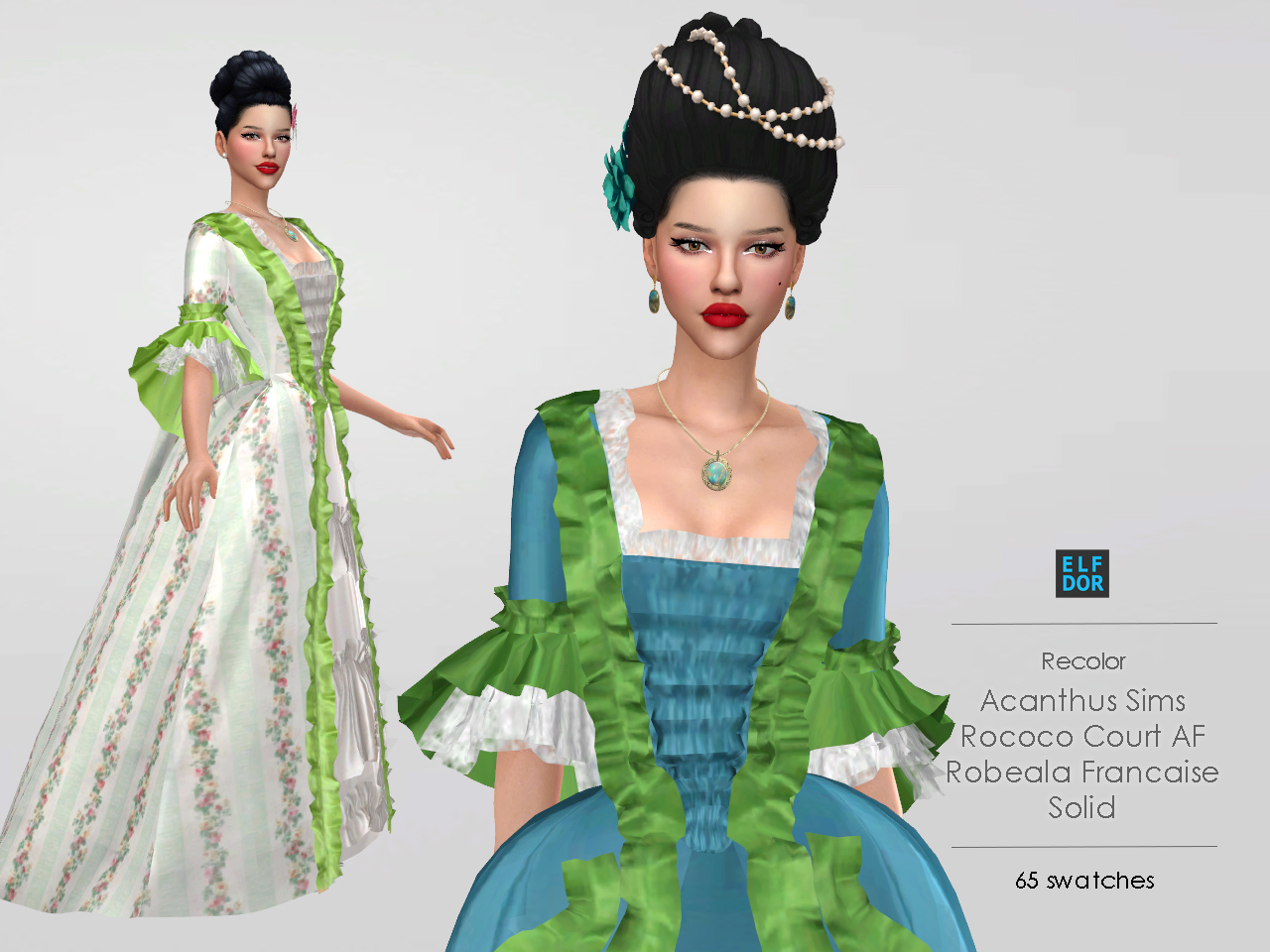 AcanthusSims Rococo Court Robeala Francaise RC - ELFDOR