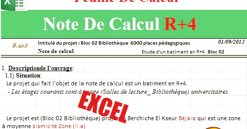 Note De Calcul Bâtiment R+4 | Site spécialisé dans l'ingénierie civile ...