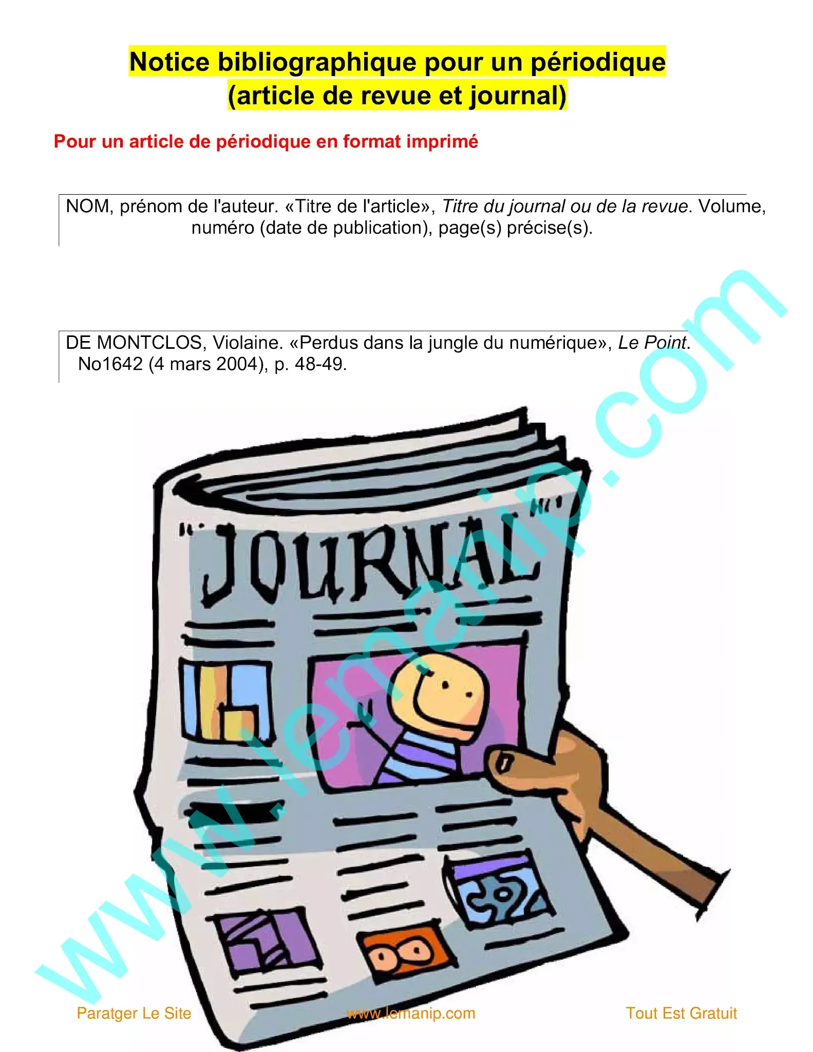 Exemple de bibliographie : Comment