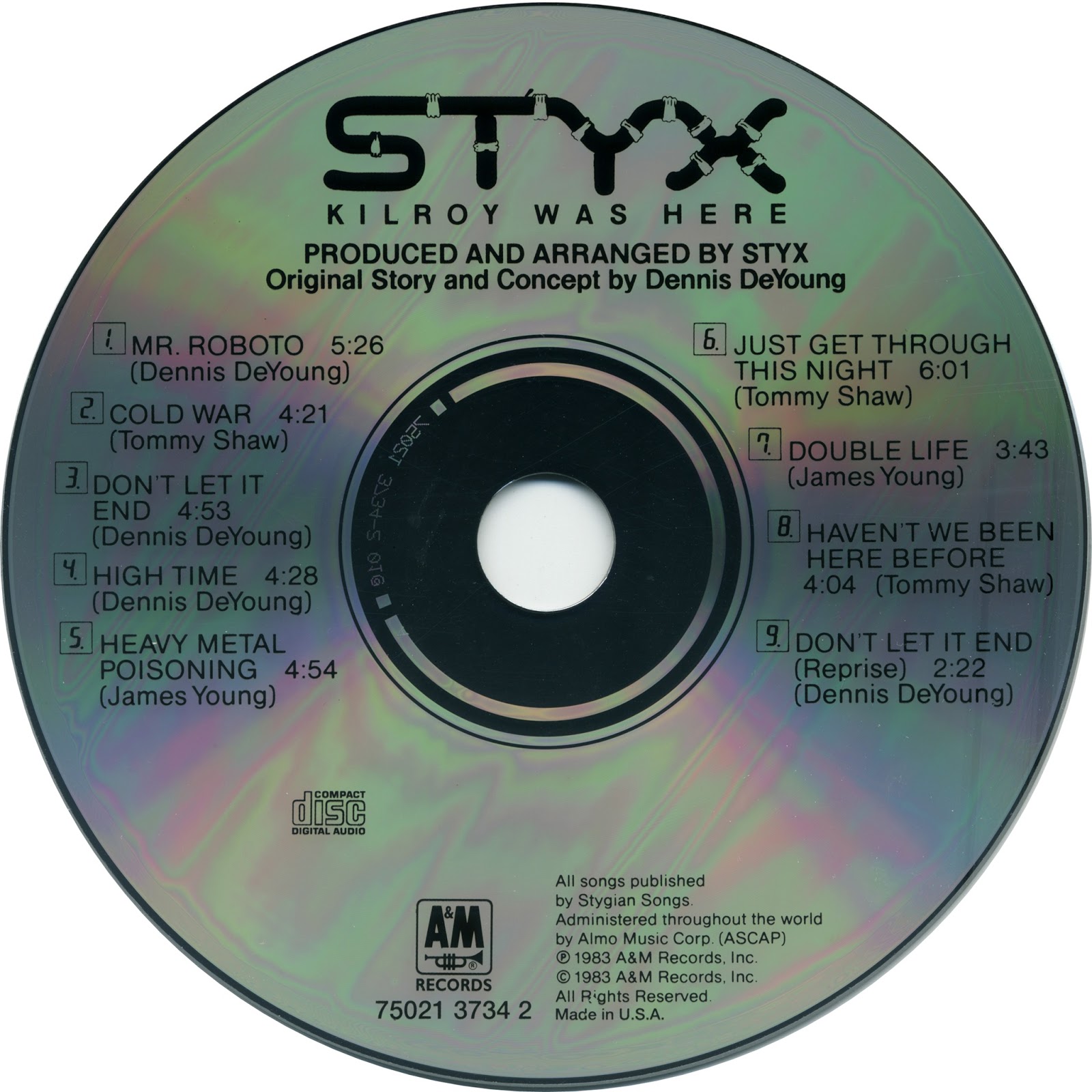 1983 Kilroy Was Here - Styx - Rockronología