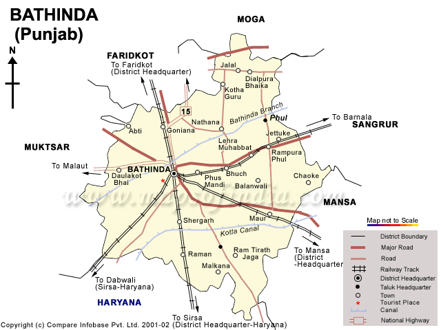Top Tourist Place India : PUNJAB MAP