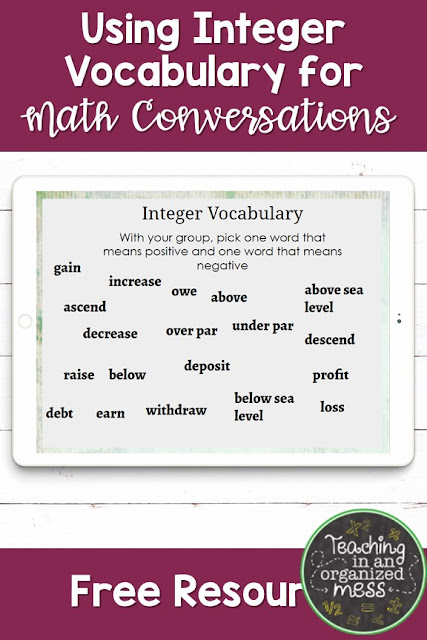 Teaching in an Organized Mess: Using Integer Vocabulary to Get Students ...