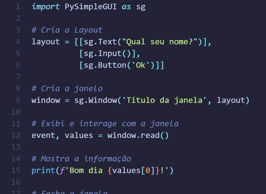 Construindo um programa com interface em python