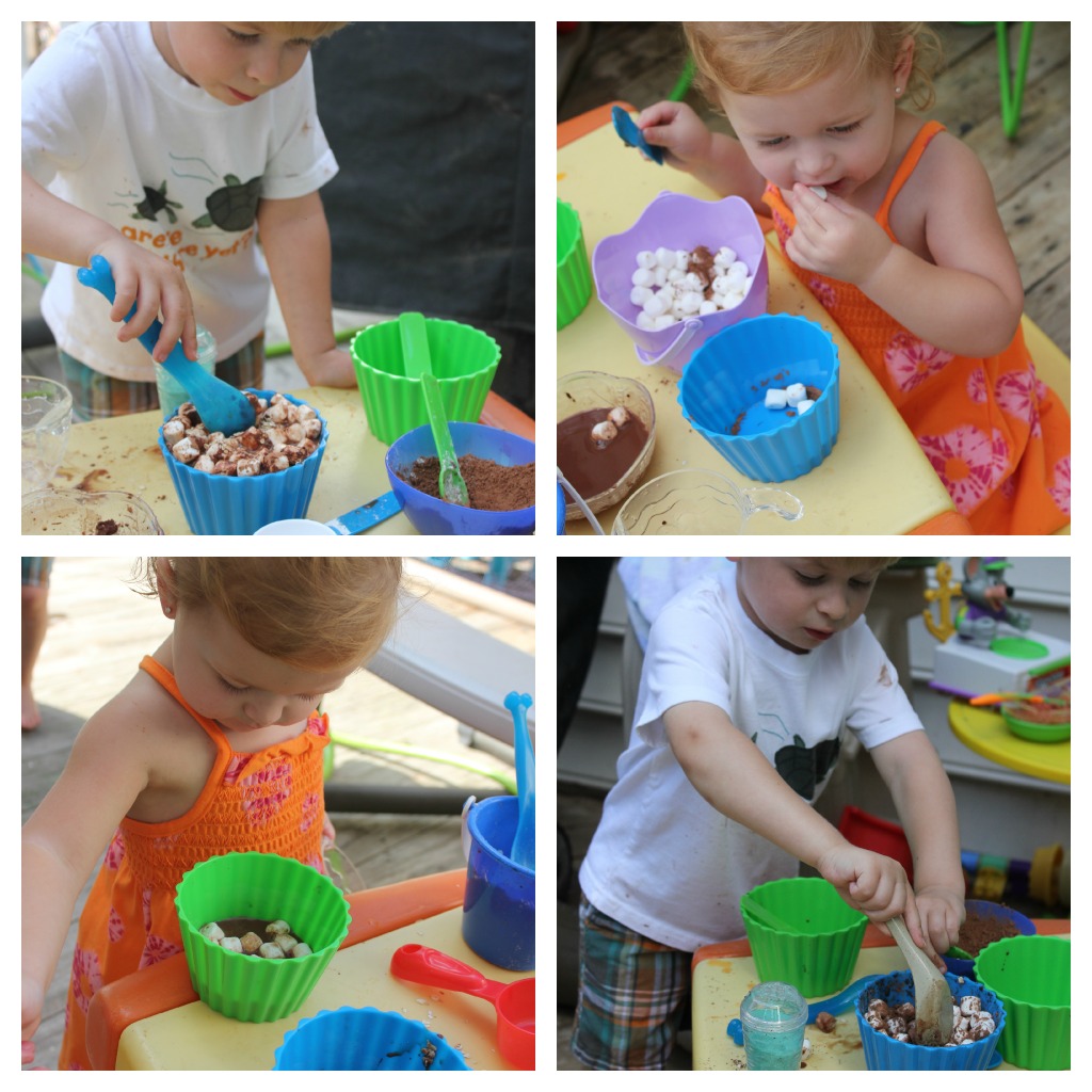 Momma's Fun World: Marshmallow-Oatmeal mud pie sensory