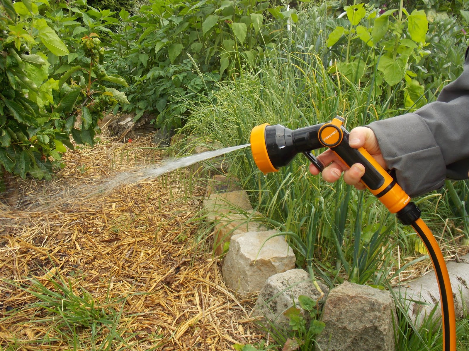 Test du dévidoir sur roues et du pistolet spray gun Fiskars