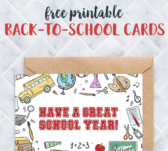 Free Printable Back to School Cards | Print Pretty Cards