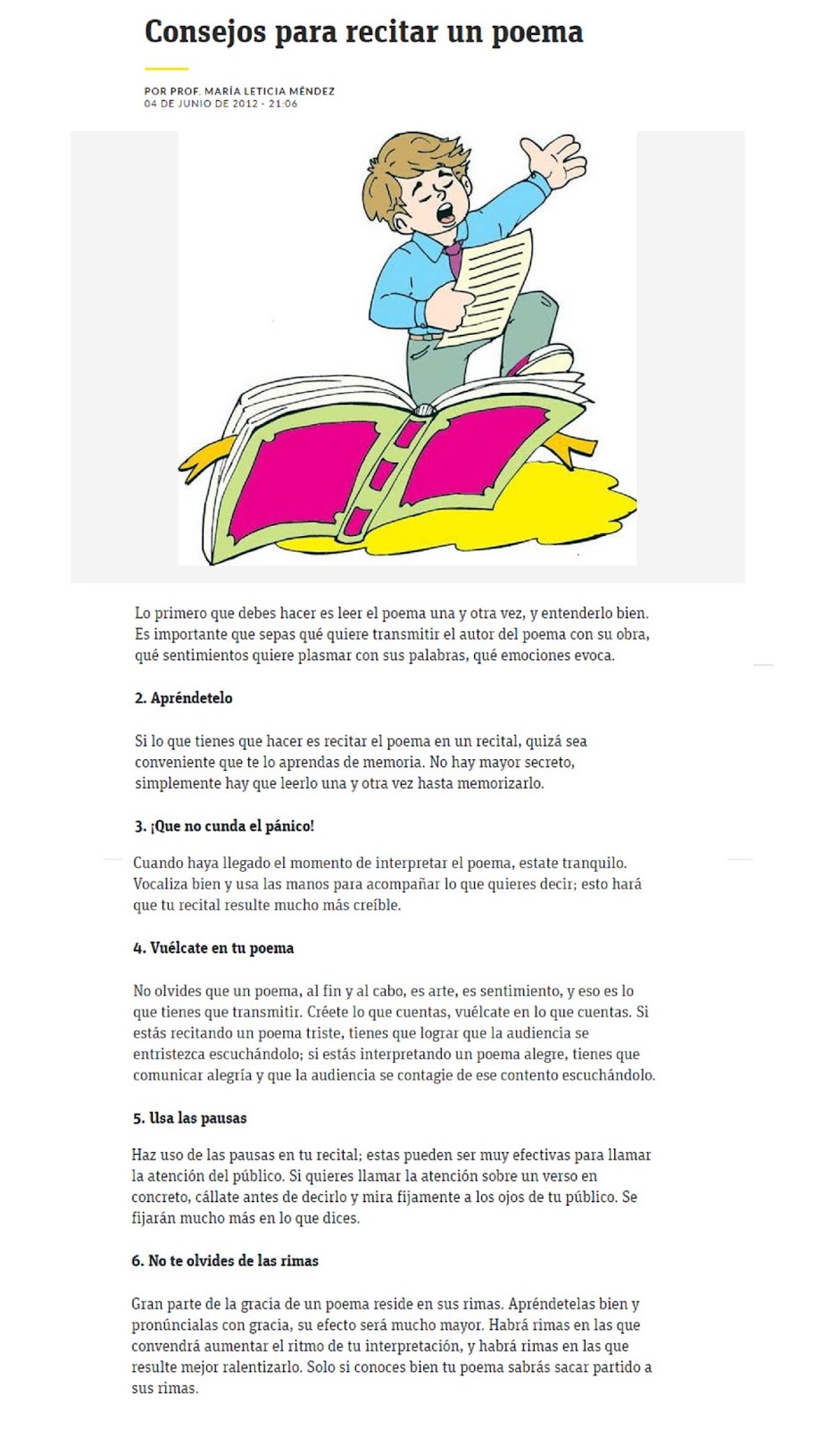 El blog del Aula de Don Javier: LENGUA RECITAR POESÍA