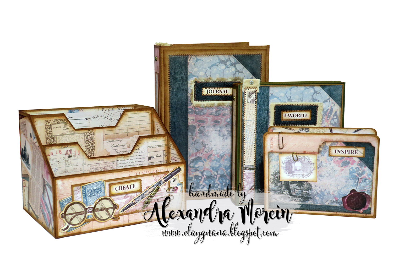 *ClayGuana: Desk Organiser and Journal - Vintage Library PP by Vectoria ...