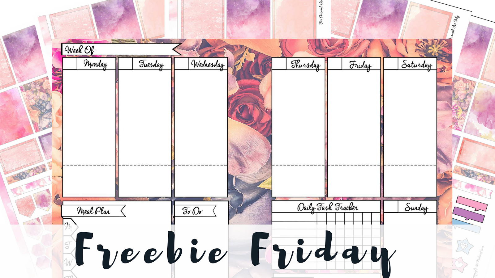 Malena Haas: ULTIMATE FREEBIE Friday Floral Double-Sided Weekly Inserts ...