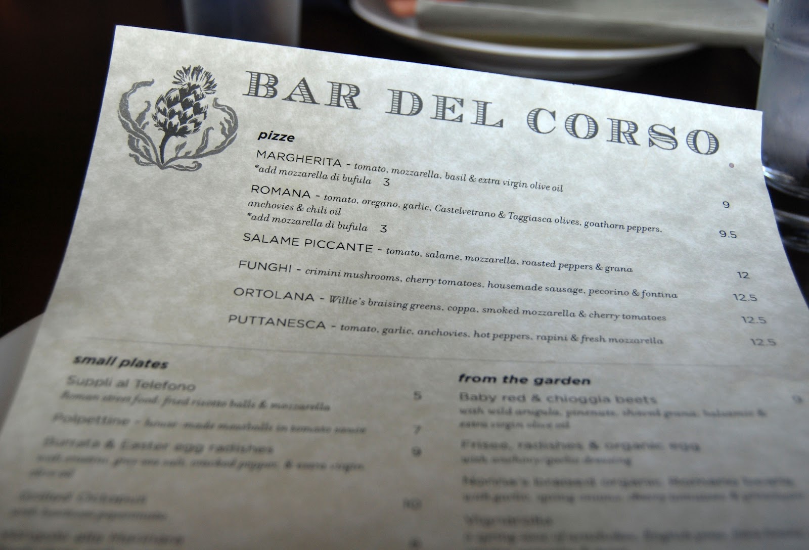Dinner at Bar Del Corso