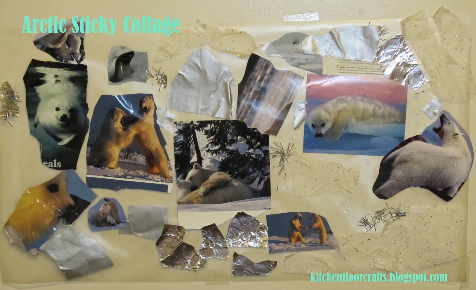 Kitchen Floor Crafts: Arctic Sticky Collage