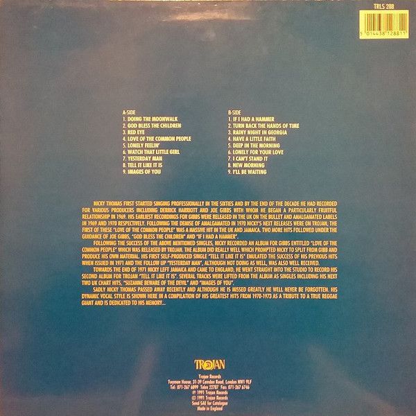 Compartilhando Reggae: Nicky Thomas - Doing the moonwalk (Trojan ...