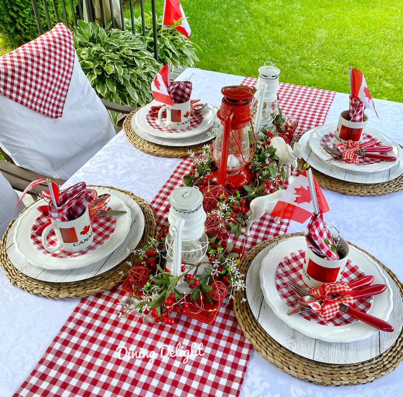 Dining Delight: Canada Day Tablescape for Backyard BBQ
