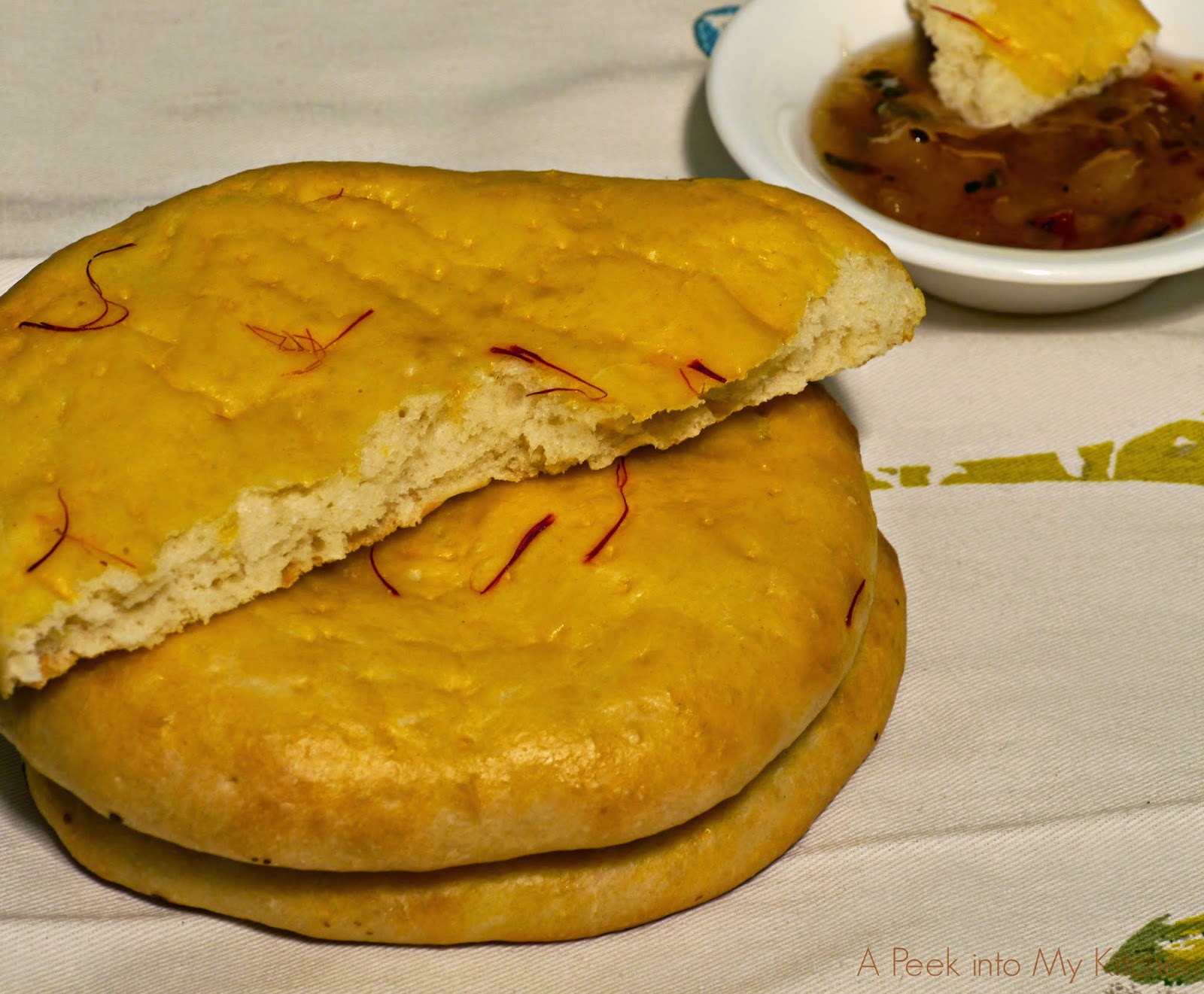 A Peek into My Kitchen: Sheermal (Saffron Flavored Flat Bread) ~ We ...