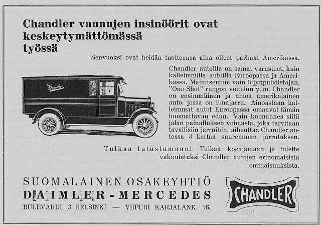 Vanhoja mainoksia: Kuorma-autoja 1928