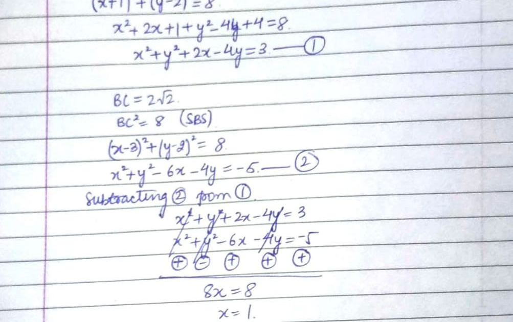 The two opposite vertices of a square are (-1,2) and . . . | Class 10