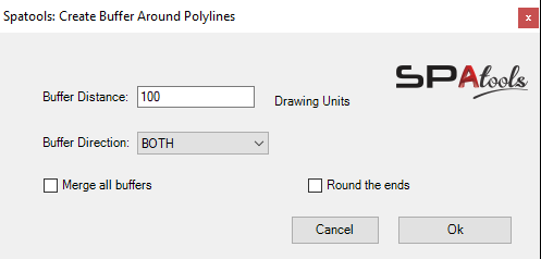 SpaTools: Create Buffer Around Linear Objects (Updated)