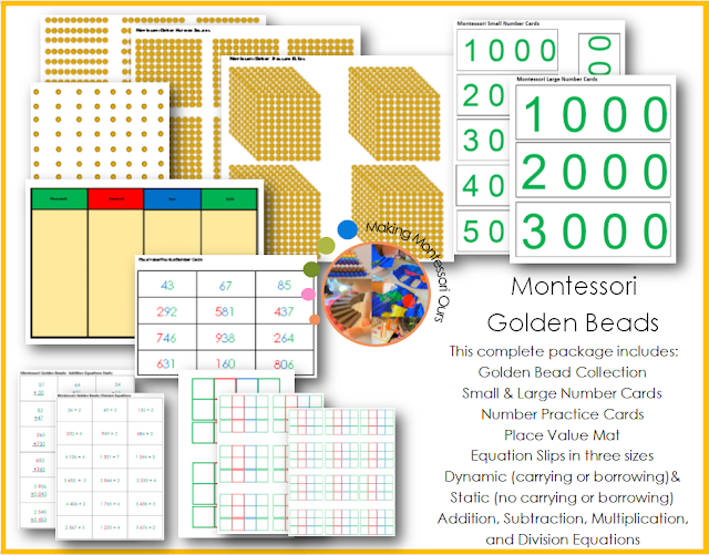 Montessori Golden Bead Complete Materials Printable Package - "Making ...