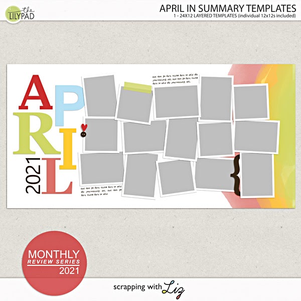 April in Summary and May Calendar / Scrapping with Liz
