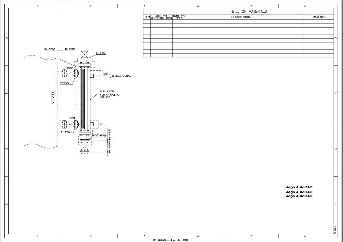 Download Hook-Up Level Gauge & Level Switch Magnetic DWG AutoCAD Free