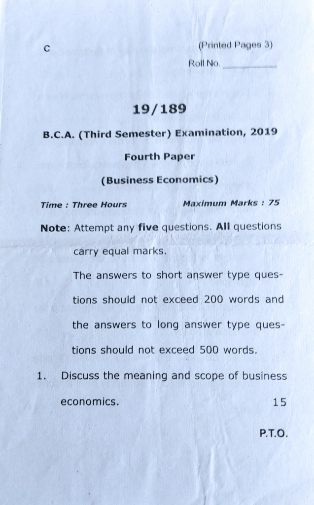 MGKVP BCA QUESTION PAPERS 2019 ( I III V ) SEM