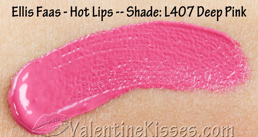 Valentine Kisses: Ellis Faas Hot Lips in shades L408 Baby Pink, L407 Deep Pink, L404 Fluo Pink ...