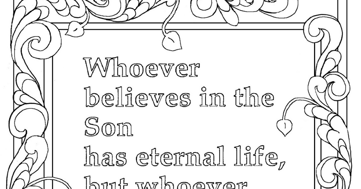 Coloring Pages for Kids by Mr. Adron: Free John 3:36 Print And Color ...