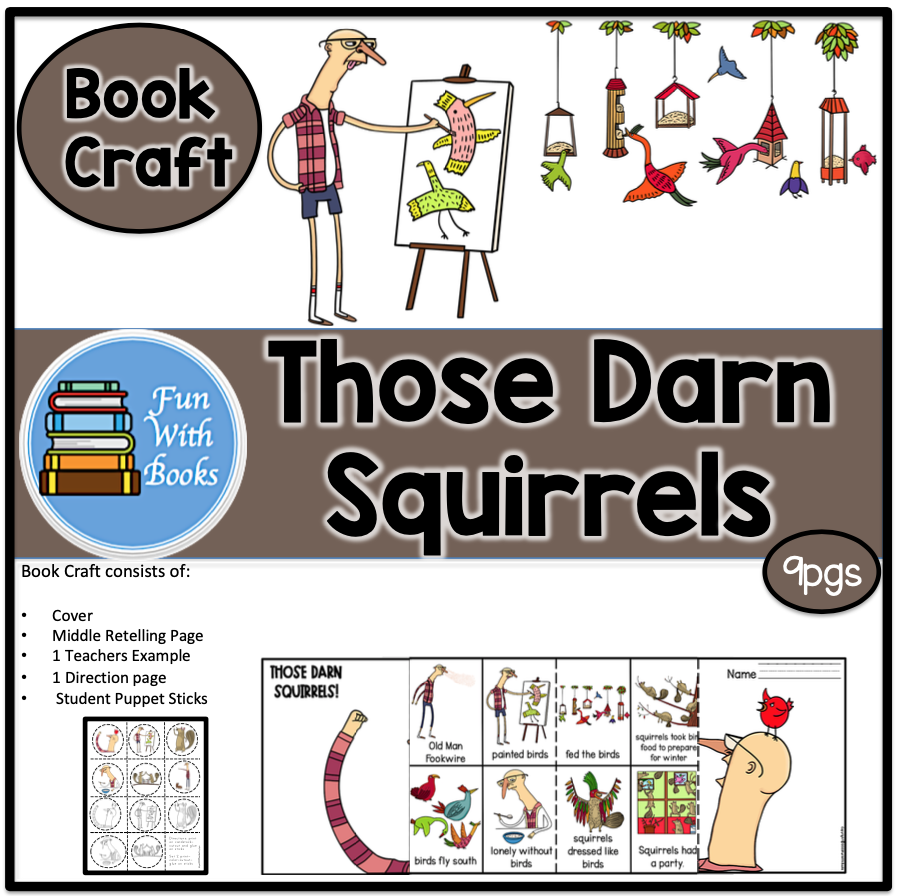 THOSE DARN SQUIRRELS BOOK CRAFT ~ Book Units by Lynn