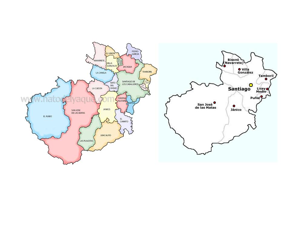 División territorial actual de la República Dominicana.