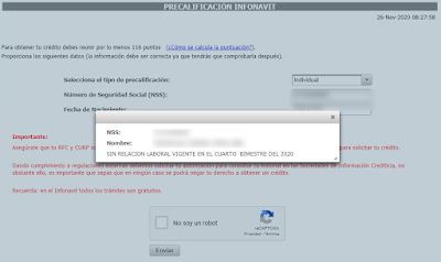 SIN RELACION LABORAL VIGENTE INFONAVIT