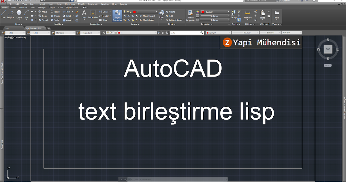 AutoCAD text birleştirme lisp
