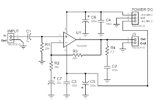 Merakit rangkaian elektronika: Merangkai TDA2050