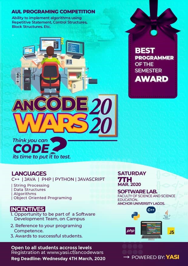 AUL Ancode Wars Programming Competition 2020 | 1st Edition