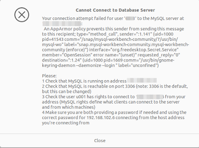 WeB LoG'S JuUiER: Ubuntu 20.04 – Cannot connect MySQL Workbench to MySQL server