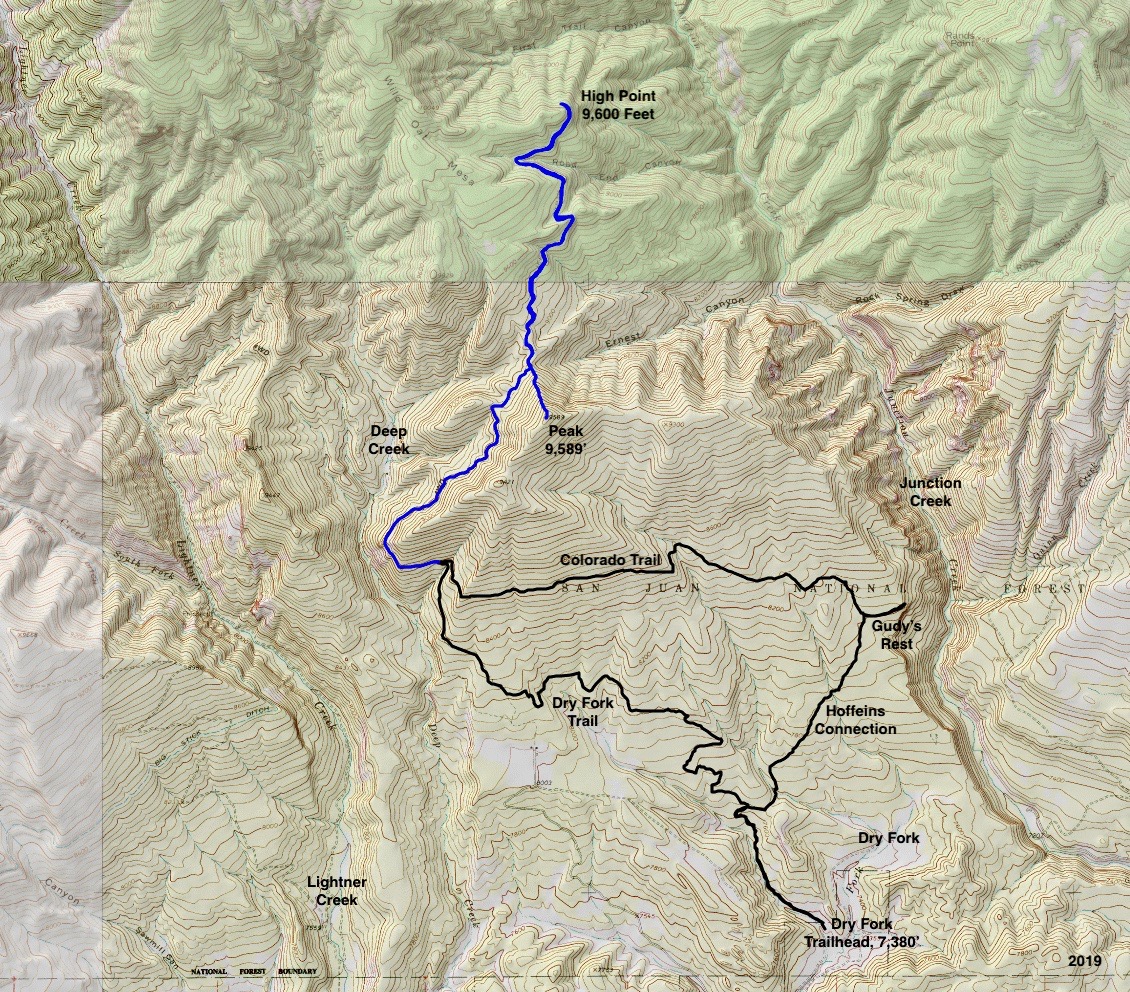 Earthline: The American West: Dry Fork Loop, High Point, Peak 9,589'