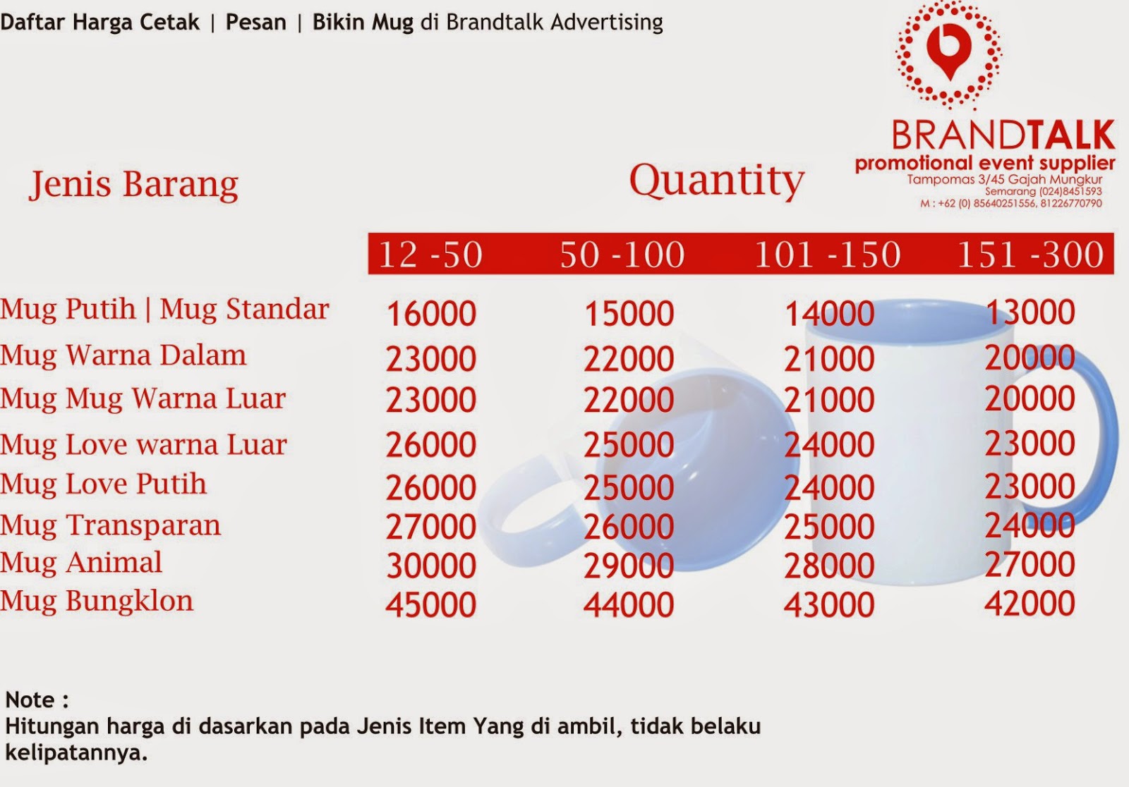 Bikin Mug Murah Depok | Cetak mug murah Semarang