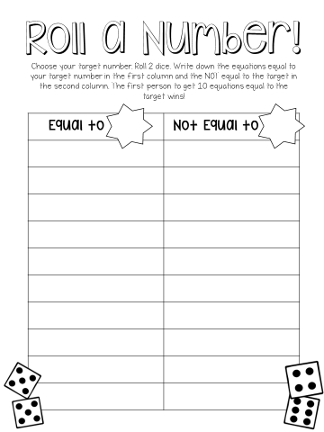 Inquiring Our Way Through Life: Dice Game Freebie!