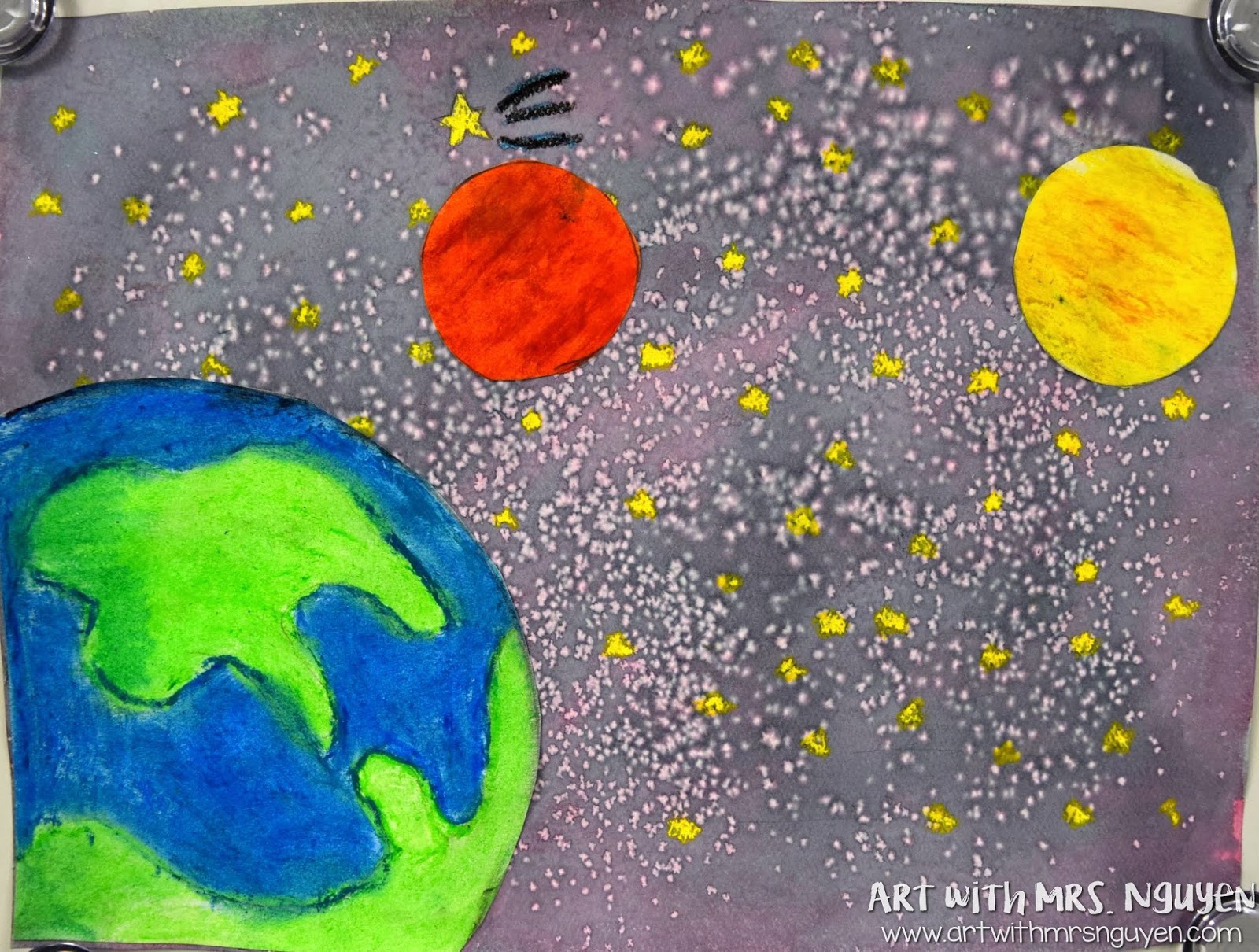 Oil Pastel Planets and Composition | Art with Mrs. Nguyen