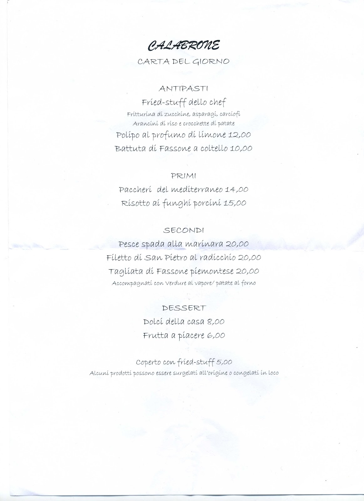 Gialla tra i fornelli: Ristorante Calabrone - Milano