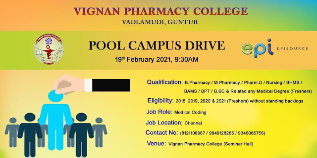EPISOURCE - Pool Campus Drive for B.Pharm / M.Pharm / Pharm.D / Nursing / BHMS / BAMS / BPT / B ...