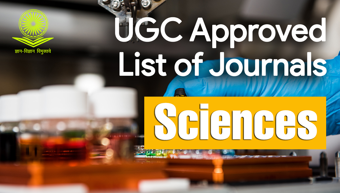 UGC Approved Care List of Journals for [Sciences]