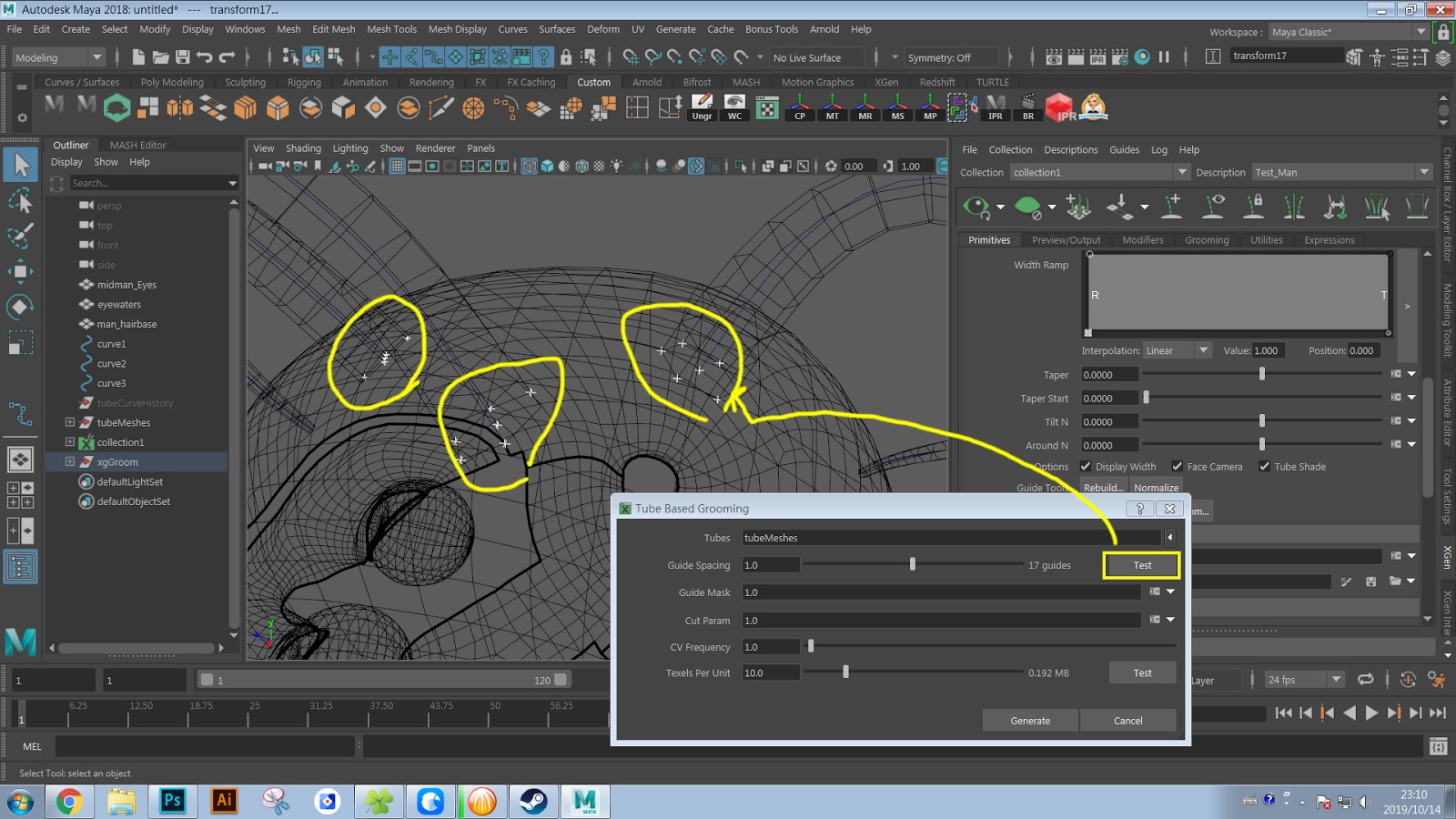MAYA BonusTool Tube Mesh + Xgen
