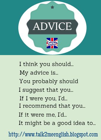 Valanglia: ASKING FOR AND GIVING ADVICE IN ENGLISH (MOST COMMON ...