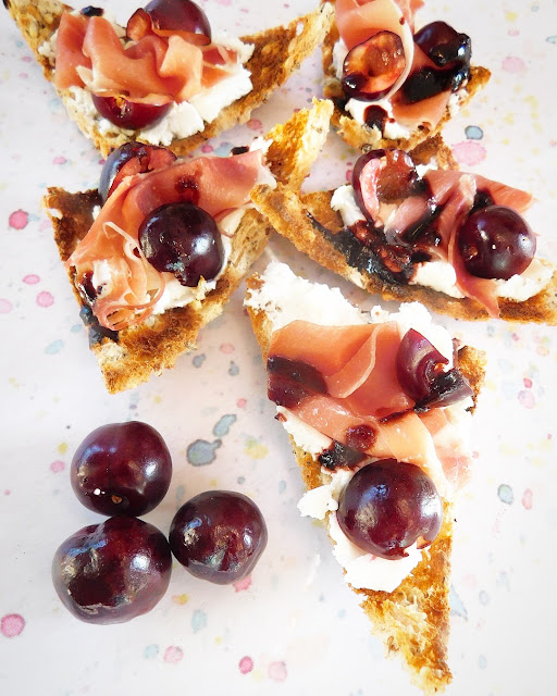 Bruschetta with Jerte Picota Cherries, Serrano Ham, and Goat Cheese ...