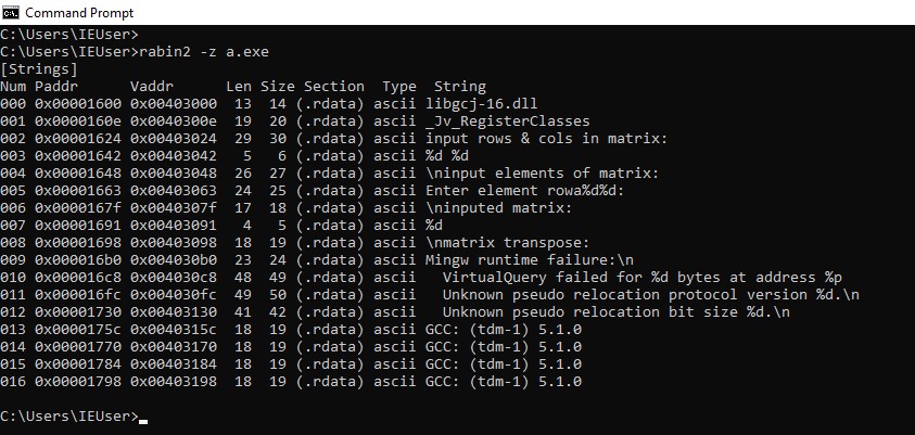 C development environment with gcc vim and radare2 in Windows 10 the ...