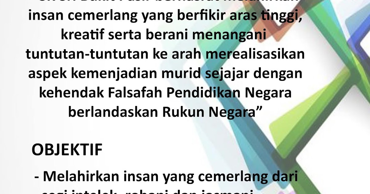 SK Sri Bukit Pasir: MATLAMAT DAN OBJEKTIF