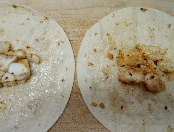 The Briny Lemon: Fish Wraps with Raita and Wilted Cabbage Slaw