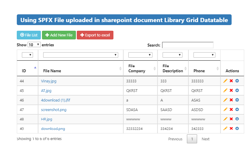 Sharepoint Journey Using Spfx File Uploaded In Sharepoint Document Library Using Grid Data Table 6864