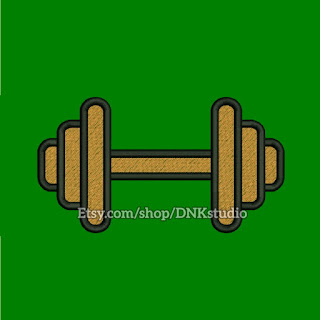 BEST EMBROIDERY DESIGN: Weightlifting Barbell Embroidery Design